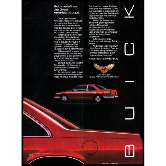 Buick | Art | 986 Buick Lesabre Coupe 2 Door Vintage Print Ad Classic ...